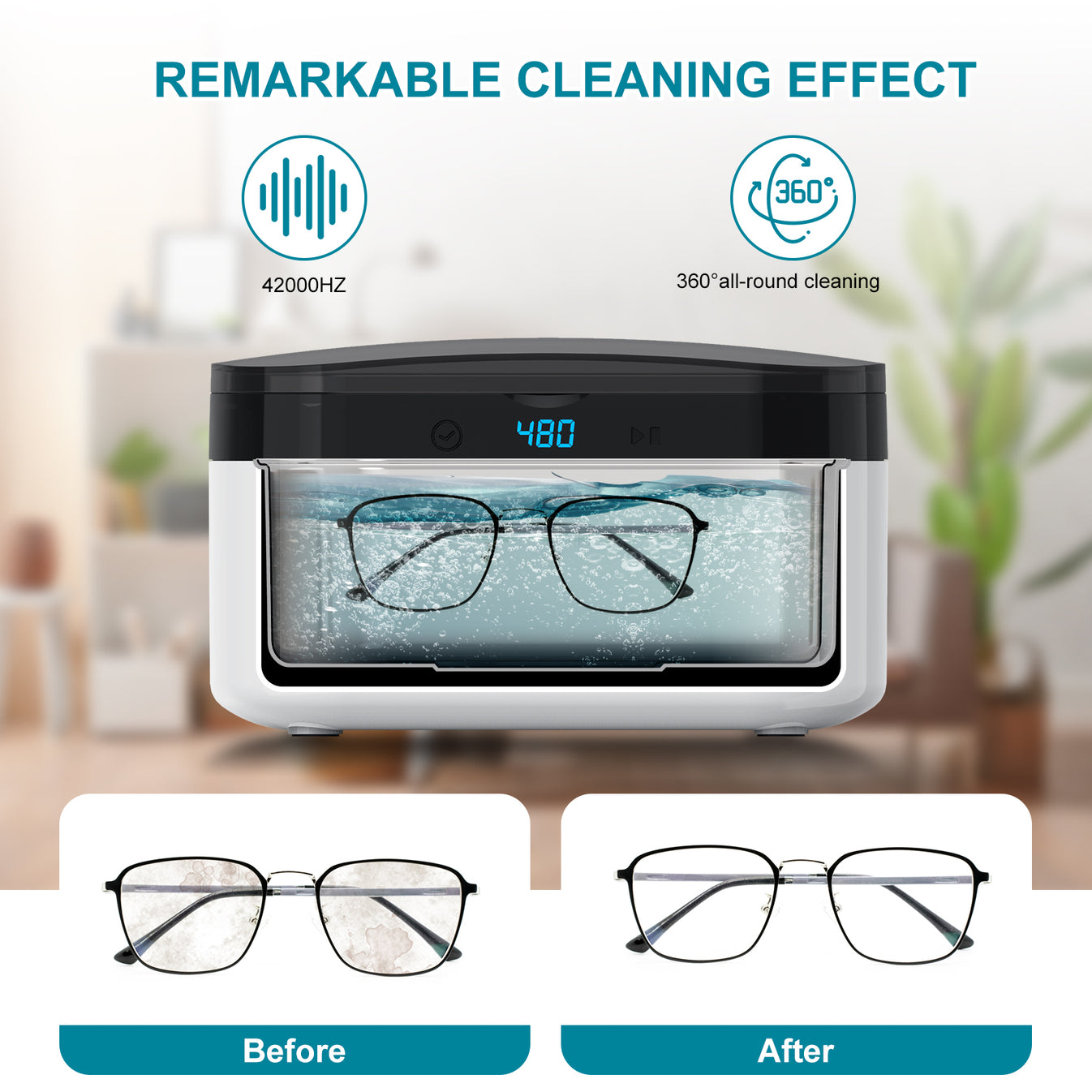 LifeBasis CS1 Digital Ultrasonic Cleaner 500ML Ultrasonic Jewelry Clea
