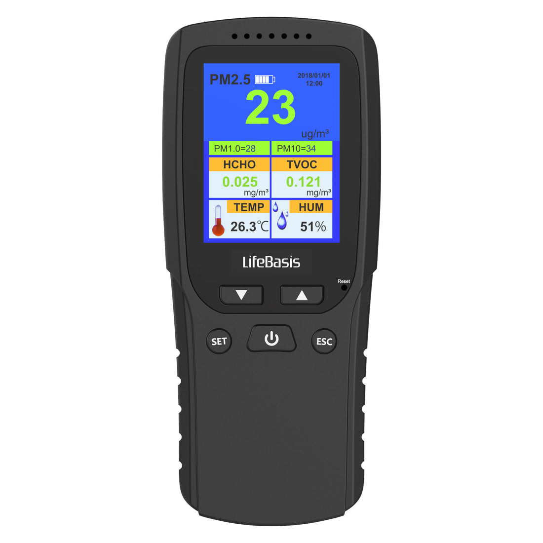 LifeBasis Formaldehyde Detector Air Quality Monitor for HCHO TVOC VOC ...