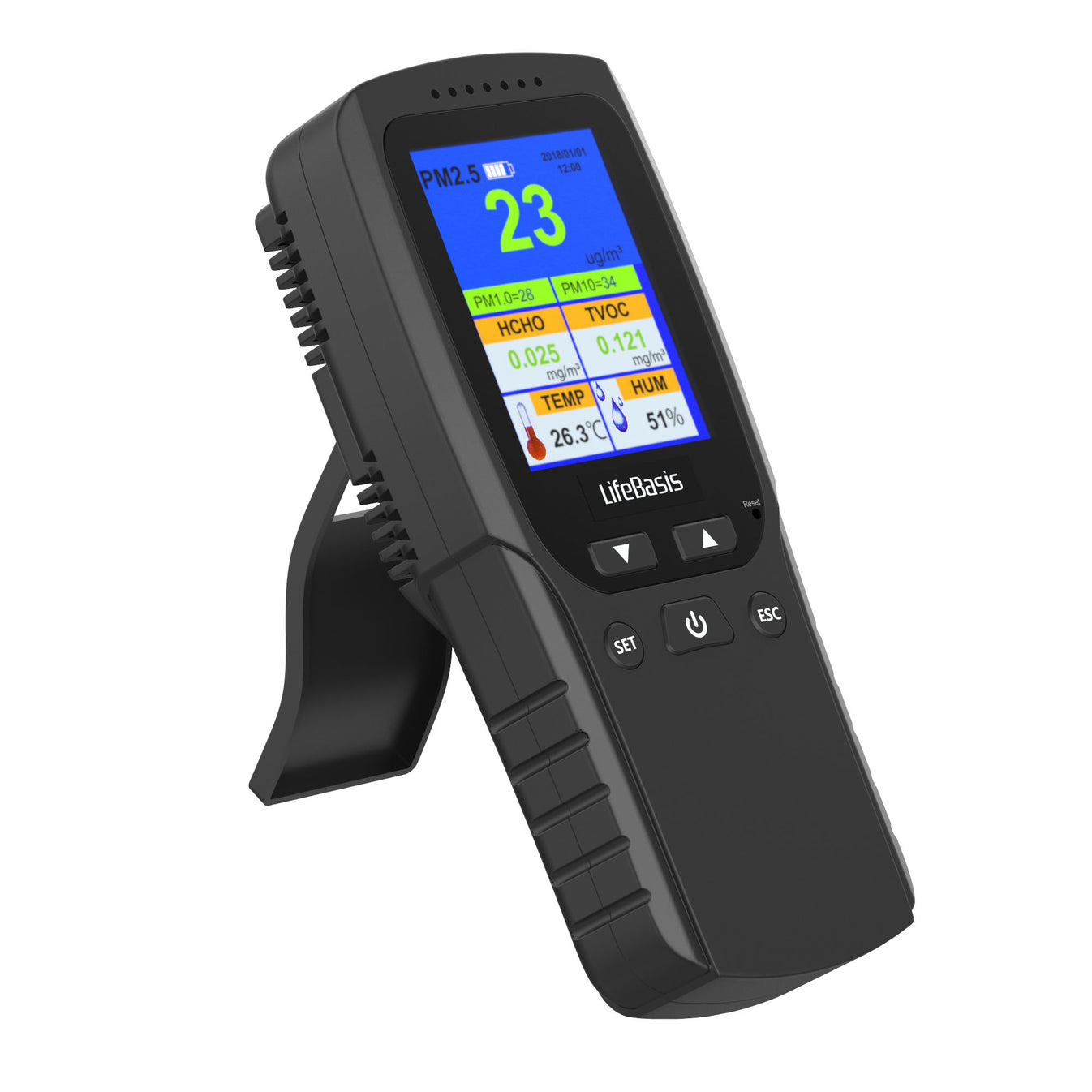 LifeBasis Formaldehyde Detector Air Quality Monitor for HCHO TVOC VOC ...